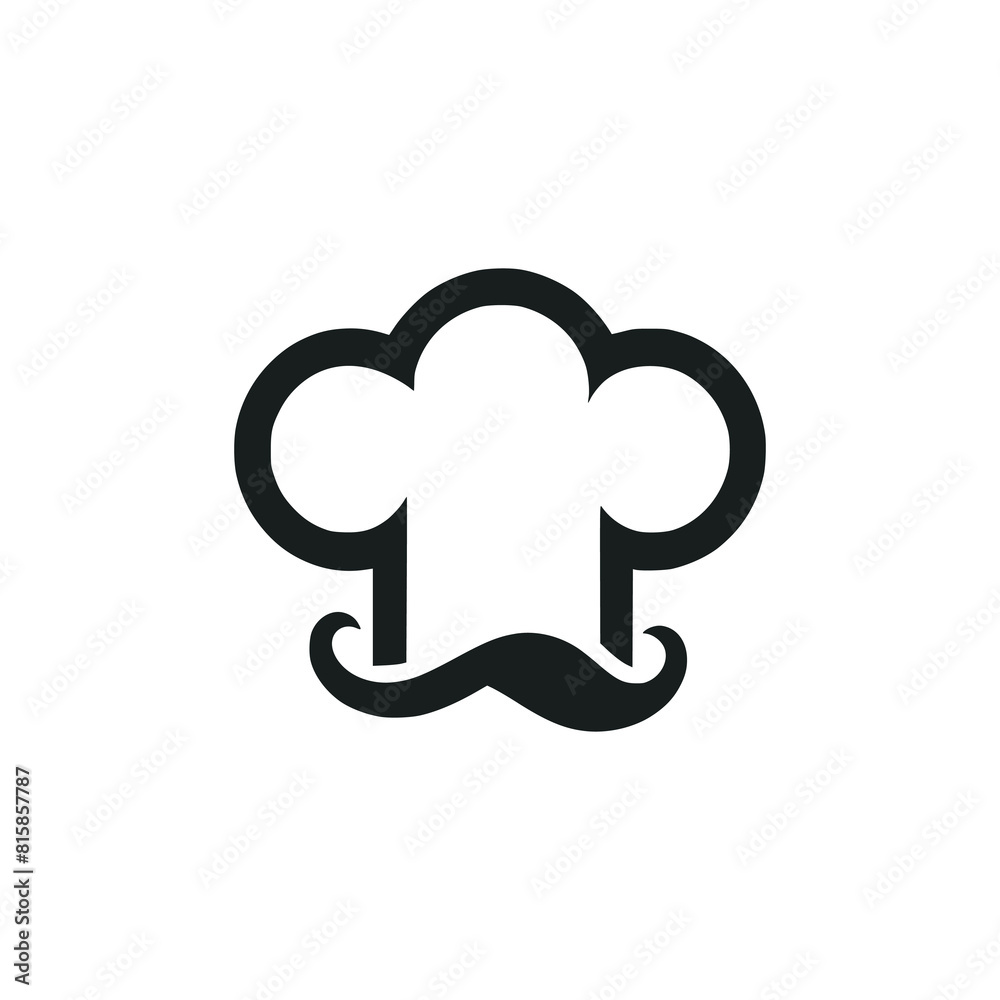 chef moustache food restaurant logo vector illustration template design ...