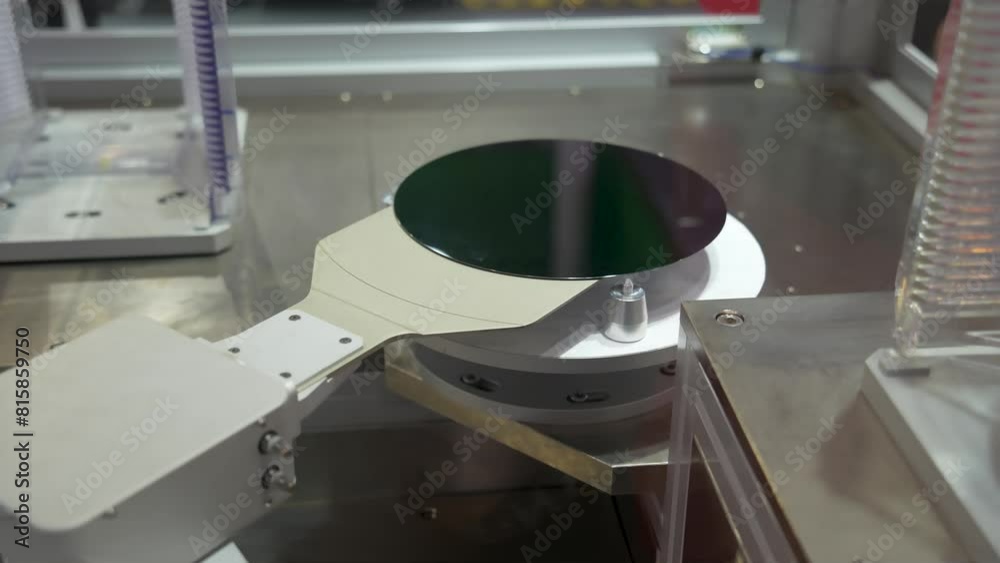 Silicon Wafers And Microcircuits With Automation System Control Application On Automate Robot