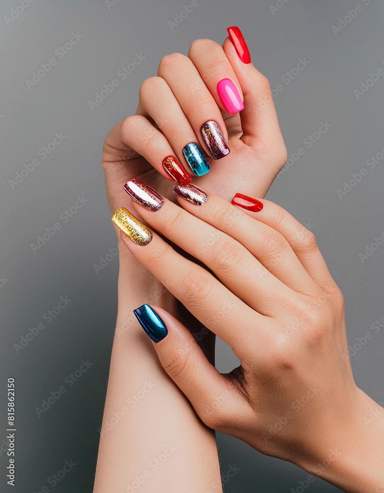 Elegant women with painted fingernails, nail design, women models ...