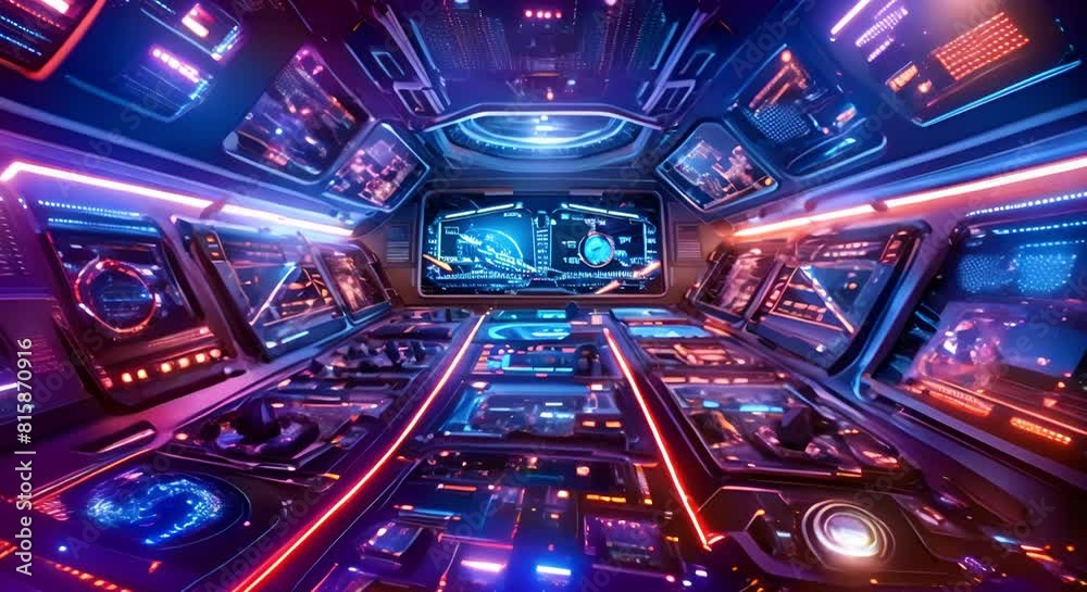 Advanced Rocket Cockpit Control Panel and Spaceship Dashboard for Pilot ...