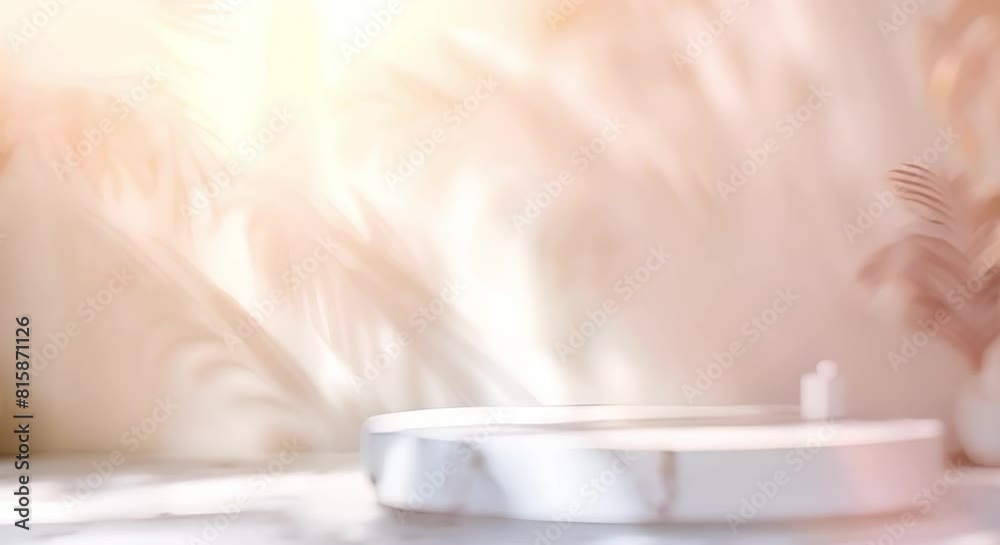 Elegant white marble counter with palm leaf shadow perfect for ...