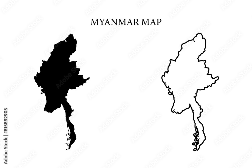 Myanmar region map Stock Vector | Adobe Stock