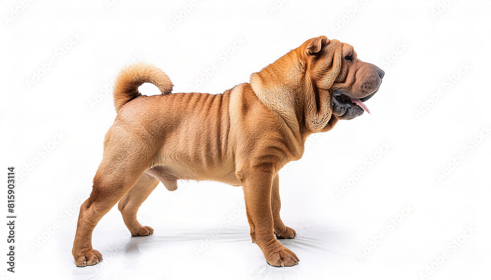 Chinese shar pei - Canis lupus familiaris - with abundant folds of ...