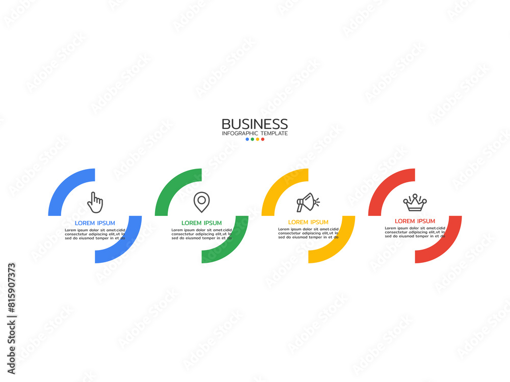 Vector Infographic label design template with icons and 4 options or ...