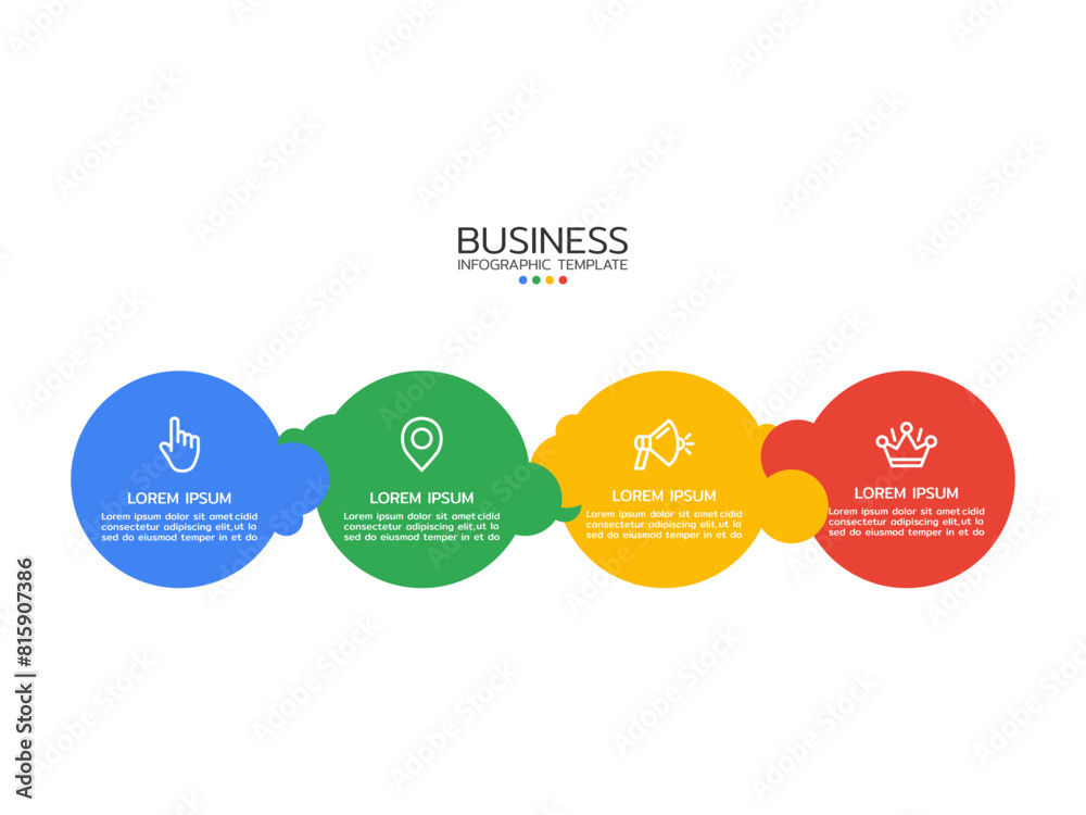 Vector Infographic label design template with icons and 4 options or ...