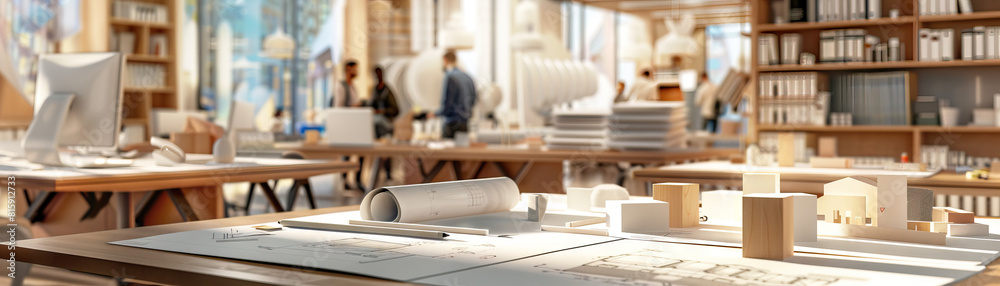 Urban Architecture Firm Floor: Featuring drafting tables, scale models ...