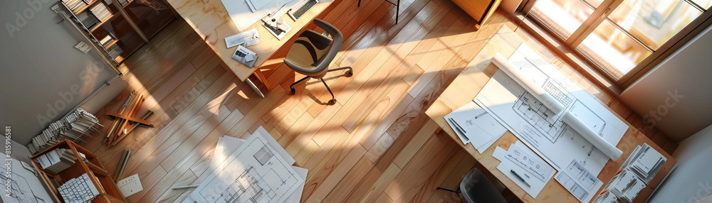 Urban Architecture Firm Floor: Featuring drafting tables, scale models ...
