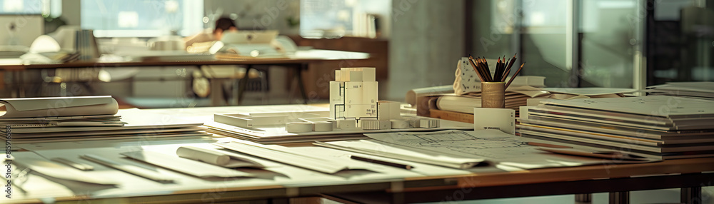 Urban Architecture Firm Floor: Featuring drafting tables, scale models ...