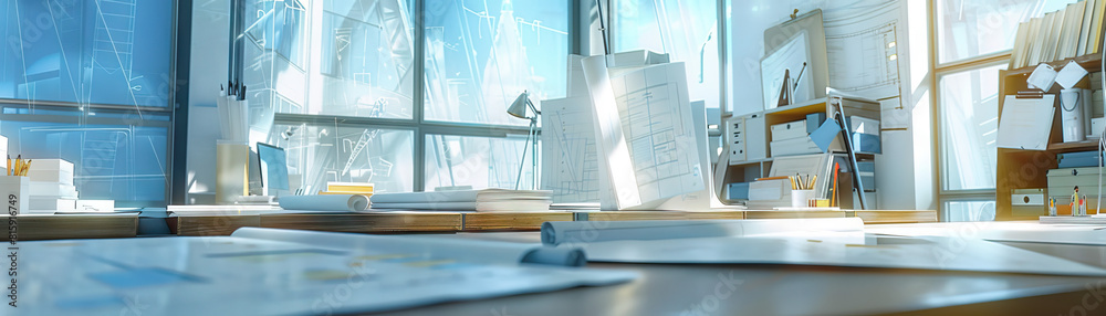 Urban Architecture Firm Floor: Featuring drafting tables, scale models ...