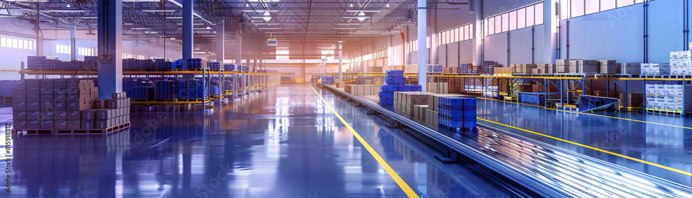 E-commerce Fulfillment Center Floor: Featuring conveyor belts ...