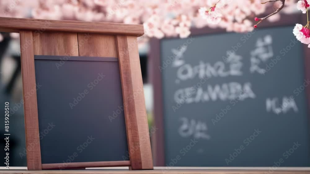 Spring Announcement Video Background Concept. Empty Wooden sign ...