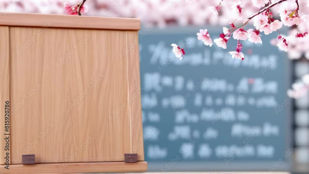 Spring Announcement Video Background Concept. Empty Wooden sign ...