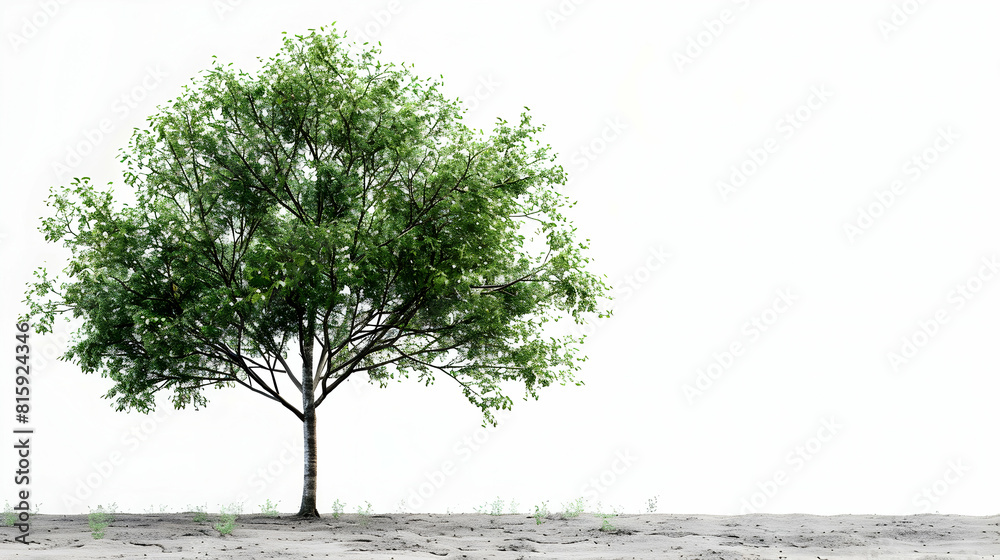 Poplar Tree Isolated on White Background Photo Realistic Image of a ...