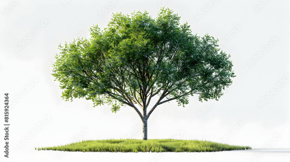 Photo realistic of a tall poplar tree isolated on white background ...