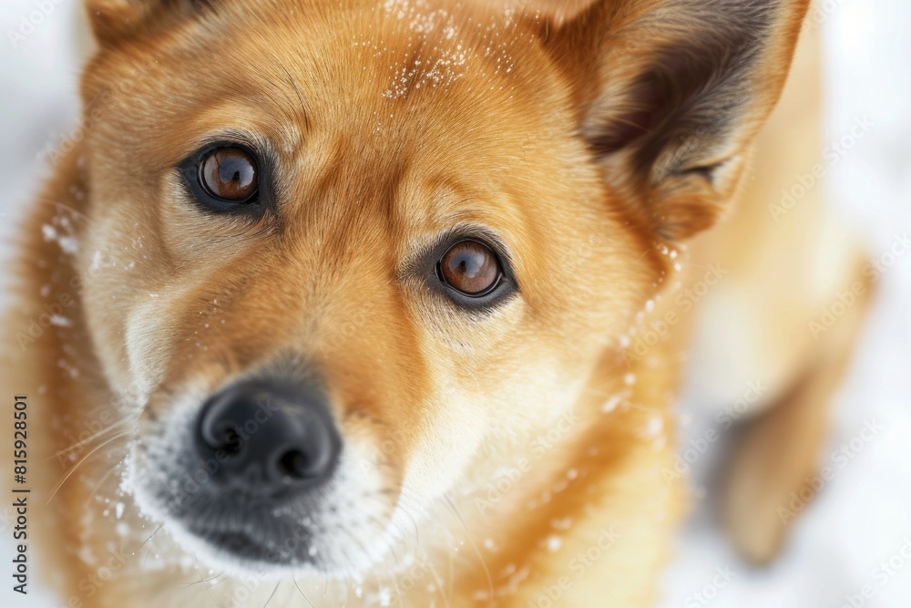 Korean Jindo Dog Loyalty Stare: Highlight the loyalty in the eyes of a ...