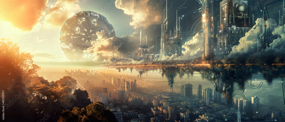 AI-Powered Future World, Image of a future city using artificial ...