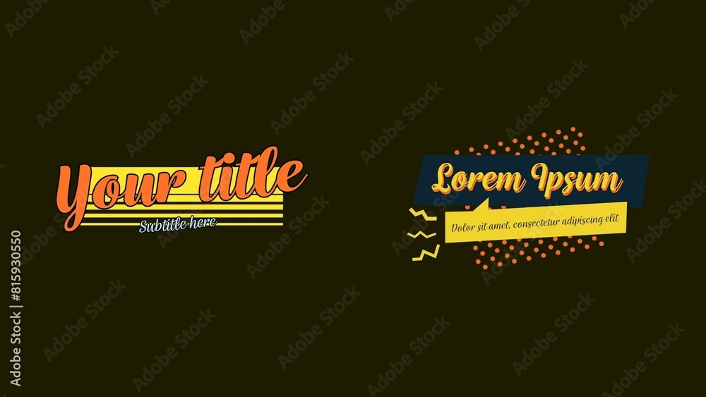 Pop Art Retro Lower Thirds Bundle Stock Template | Adobe Stock