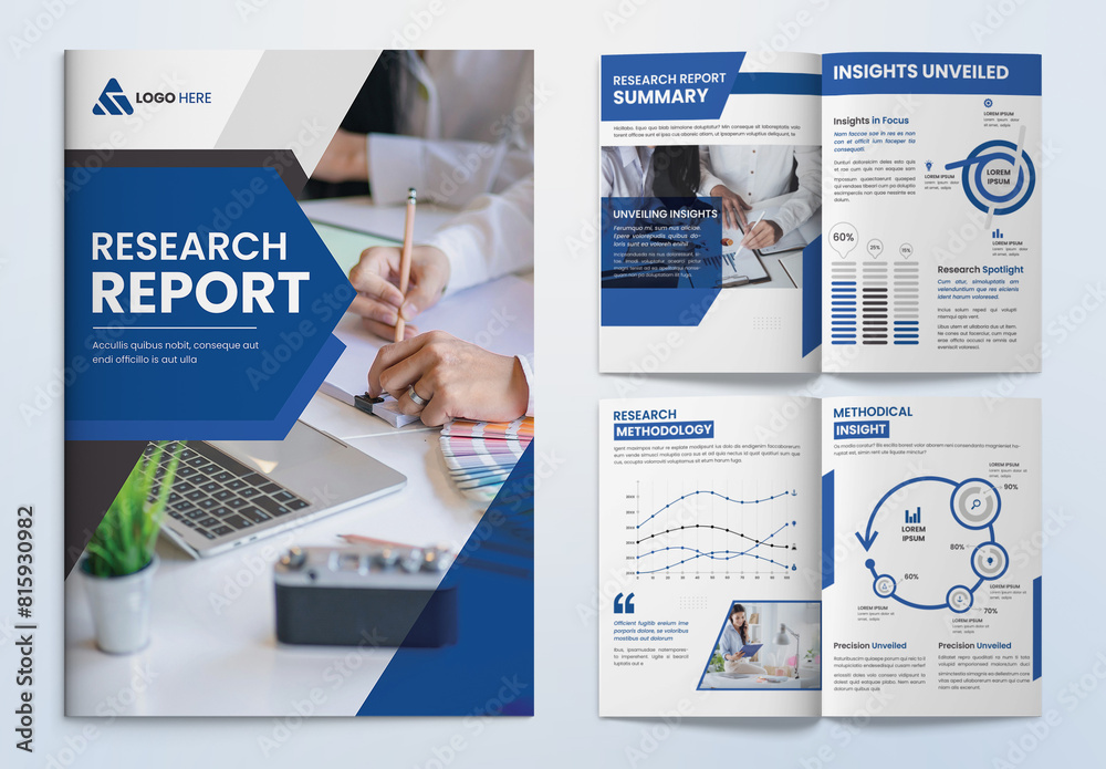 Research Report Brochure Template Stock Template | Adobe Stock