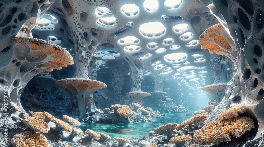 3d Biomorphic Structures Resembling Coral Reefs in an Alien Ocean Stock ...