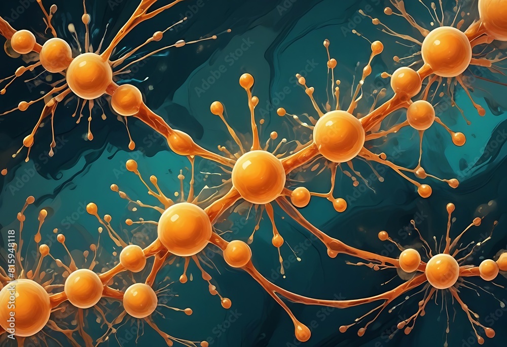 Cell molecule chemical substances, atom molecule structures in digital ...