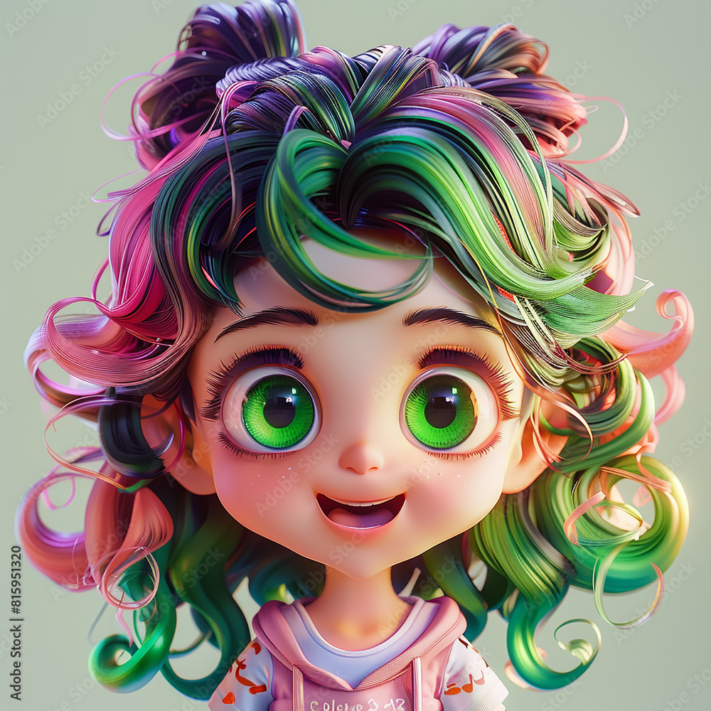 3d Rendered Photos Of Cute Happy Anime Girl With Wavy Hair Hazel Eyes Anime Fashion Portrait