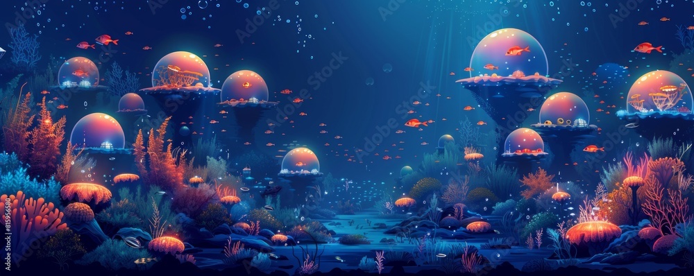 An underwater utopia hidden beneath the waves, with gleaming domed ...