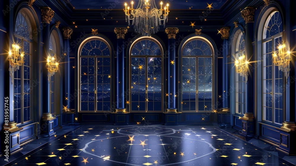 The interior design of a night ballroom for a museum. Modern ...