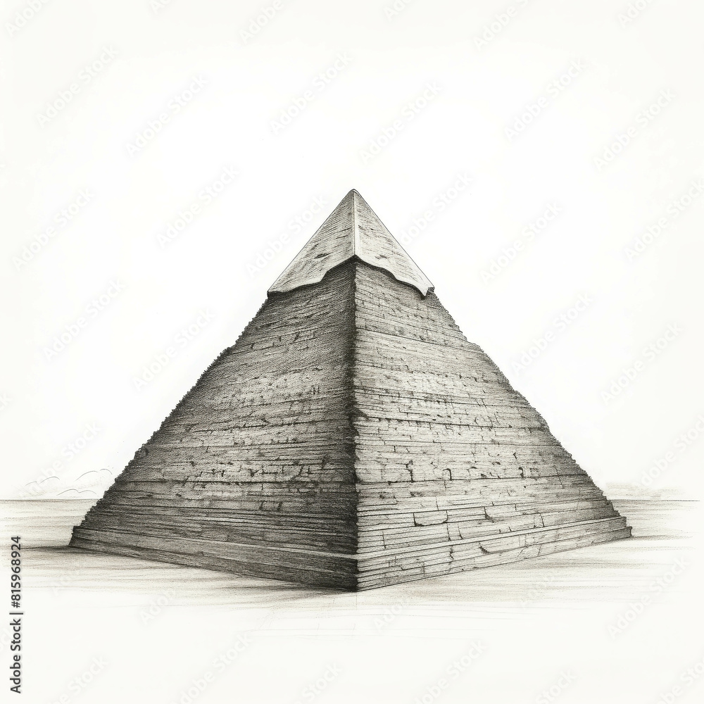 The Pyramids of Giza, monumental stone structures with smooth sloping ...