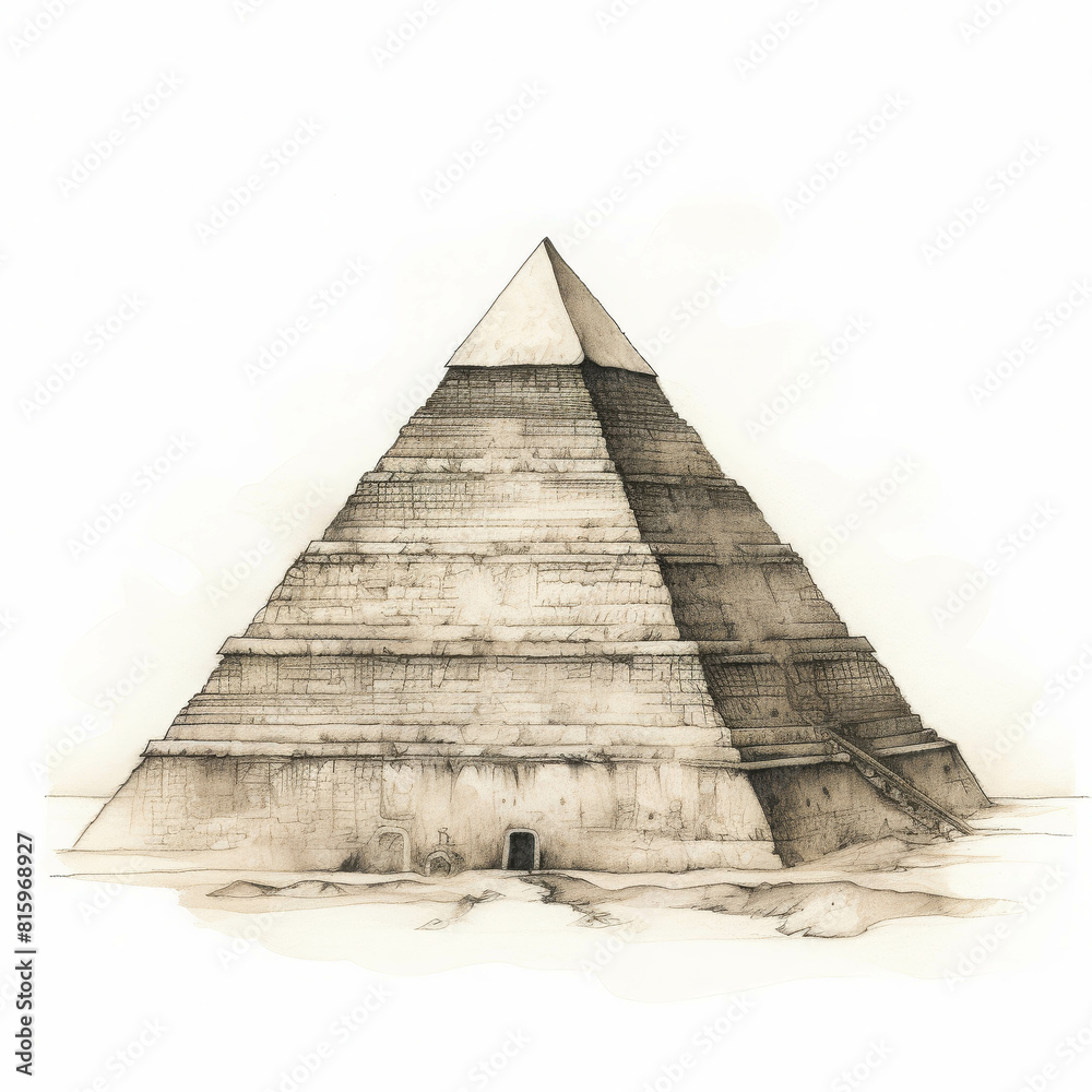 The Pyramids of Giza, monumental stone structures with smooth sloping ...