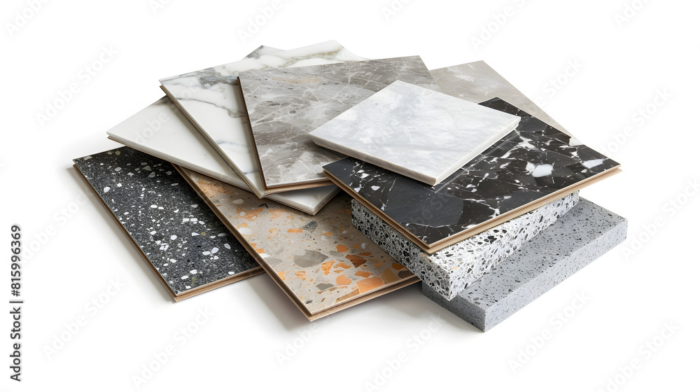 material samples for interior design contains ceramic tile white marble ...
