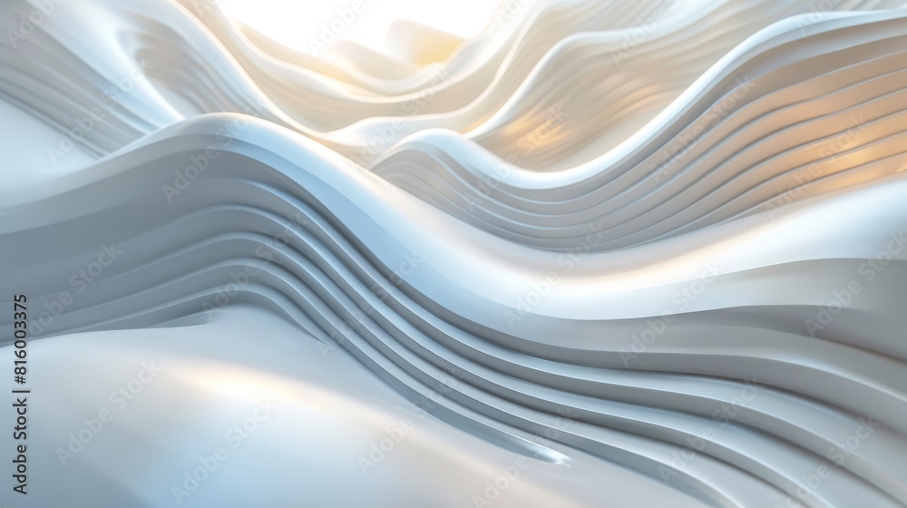 3d Sinuous Lines Dancing Across Neutral Background, Creating a Hypnotic ...