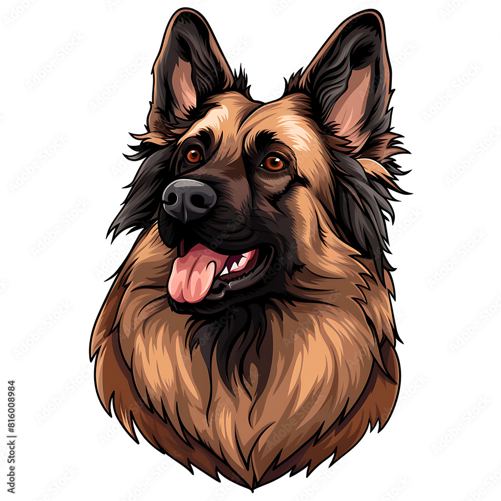 Belgian Shepherd, Malinois dog logo, clear lines, emblem, symbol, sign ...