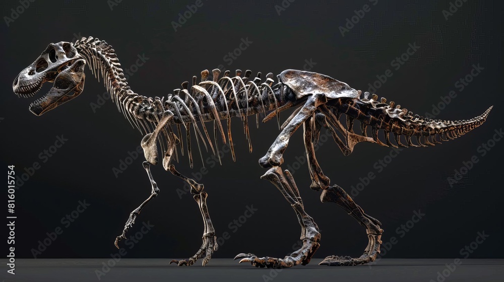 prehistoric dinosaur fossils rendered in realistic 3d digital ...
