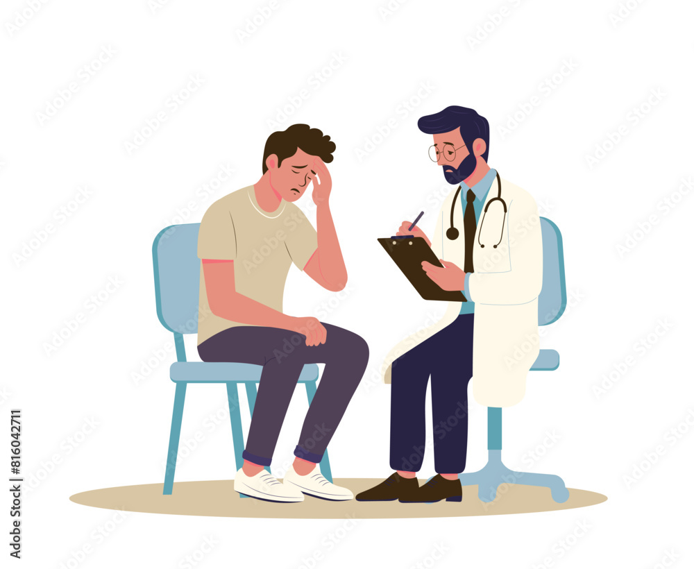 Patient in the doctor’s office. Doctor consultation. Woman with ...