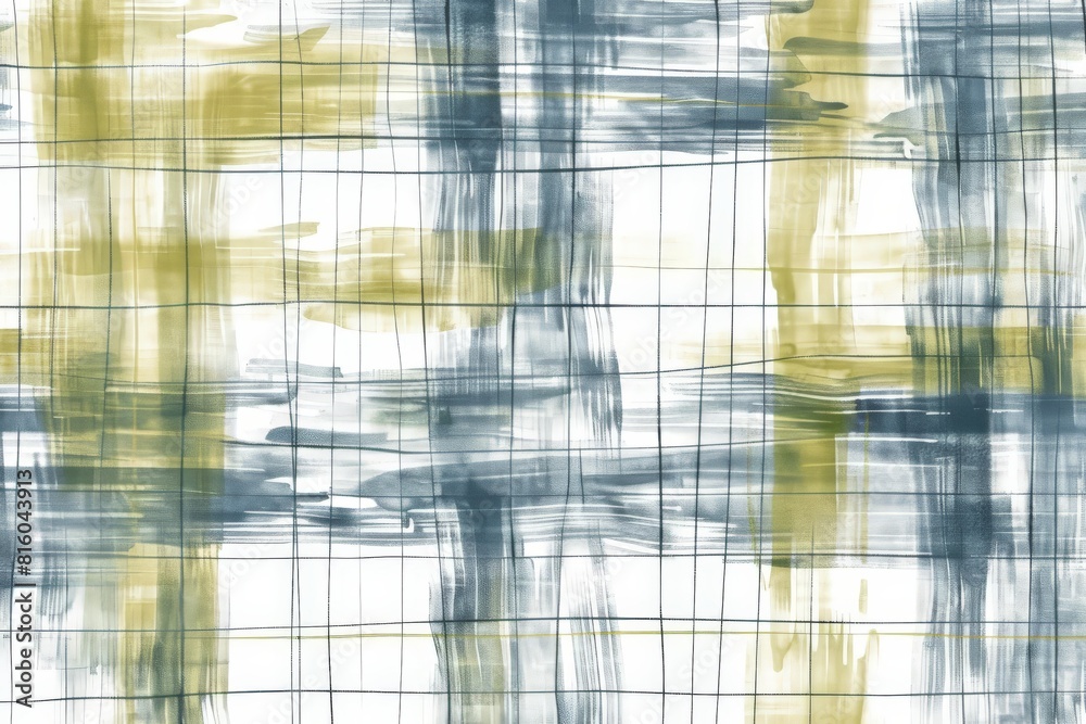 Hand-drawn checkered background. Watercolor seamless texture. Blue and ...