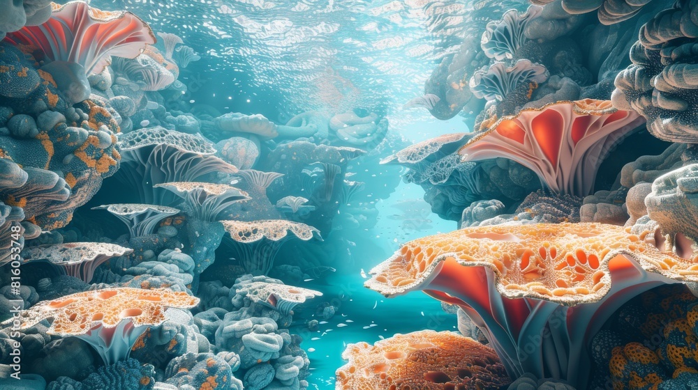 3d Biomorphic Structures Resembling Coral Reefs in an Alien Ocean Stock ...