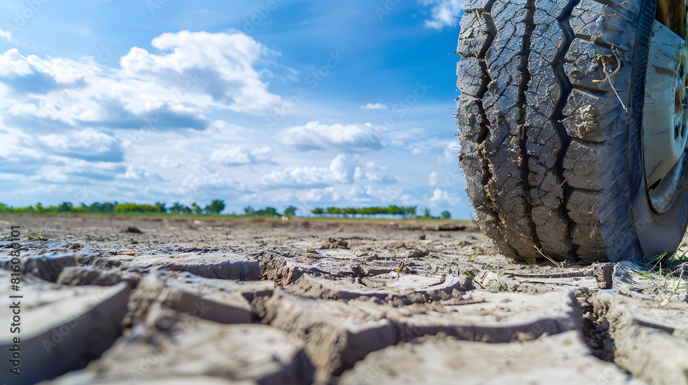Empty dry cracked swamp reclamation soil land plot for housing ...