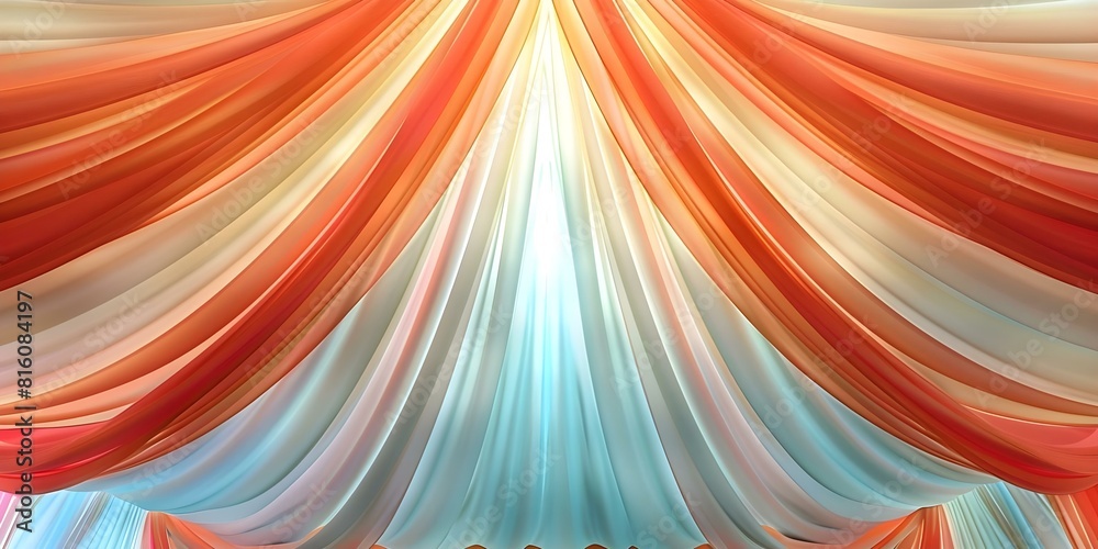Colorful circus tent backdrop with copy space red and white striped ...