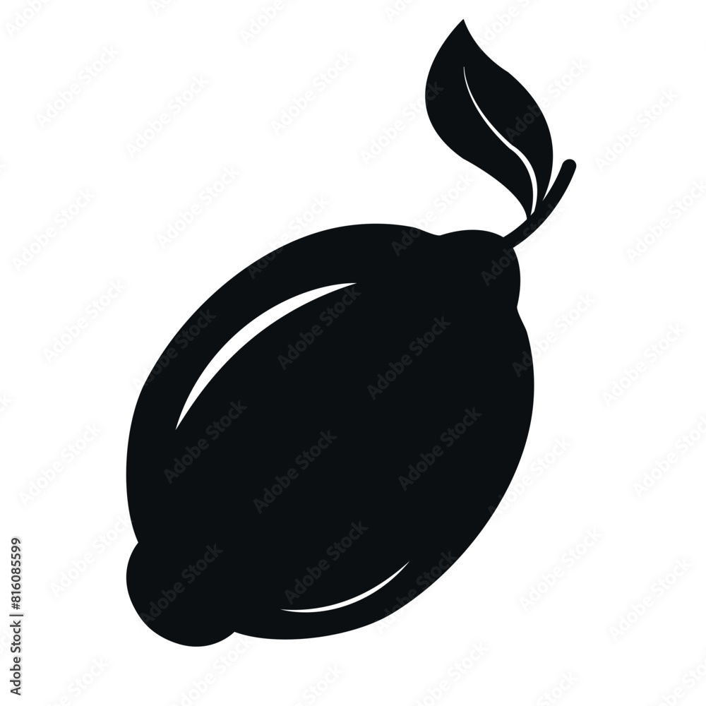 Lemon icon vector, fresh lemon fruit icon, lemon silhouette vector ...