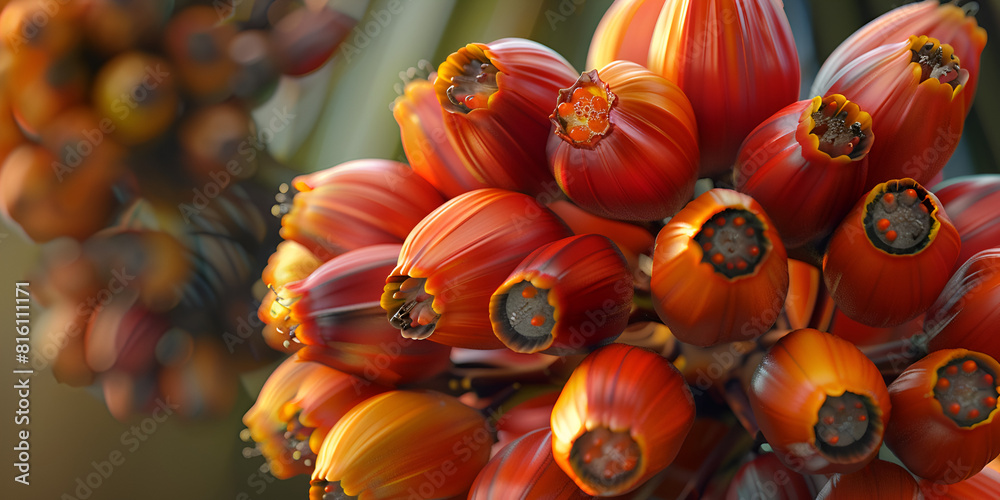 Fresh ripe oil palm fruits isolated on white background with clipping ...