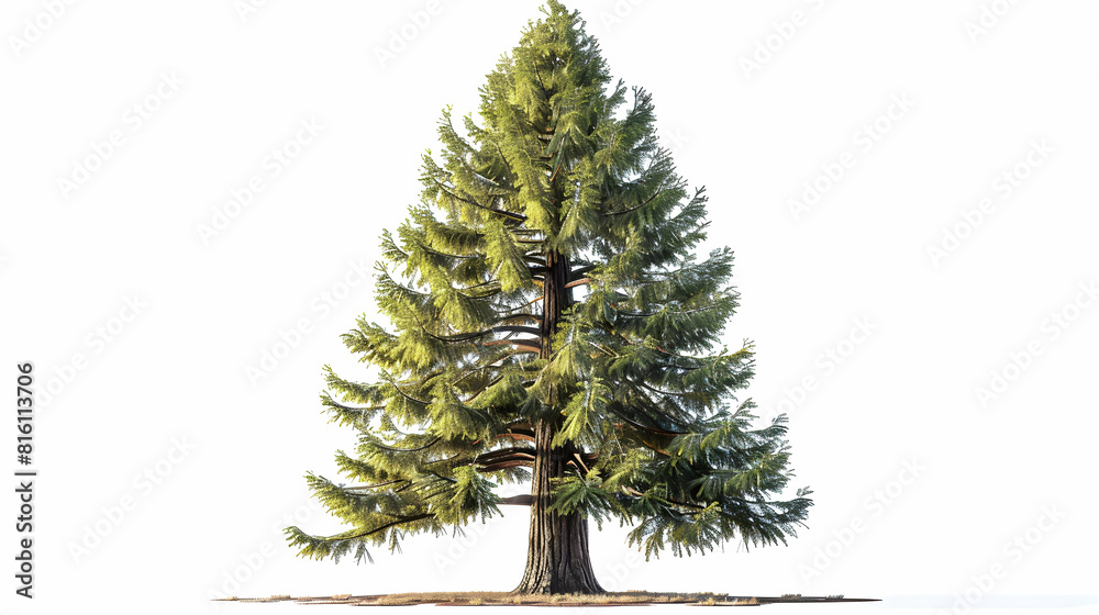 Majestic Redwood Tree Isolated on White Background for Educational ...
