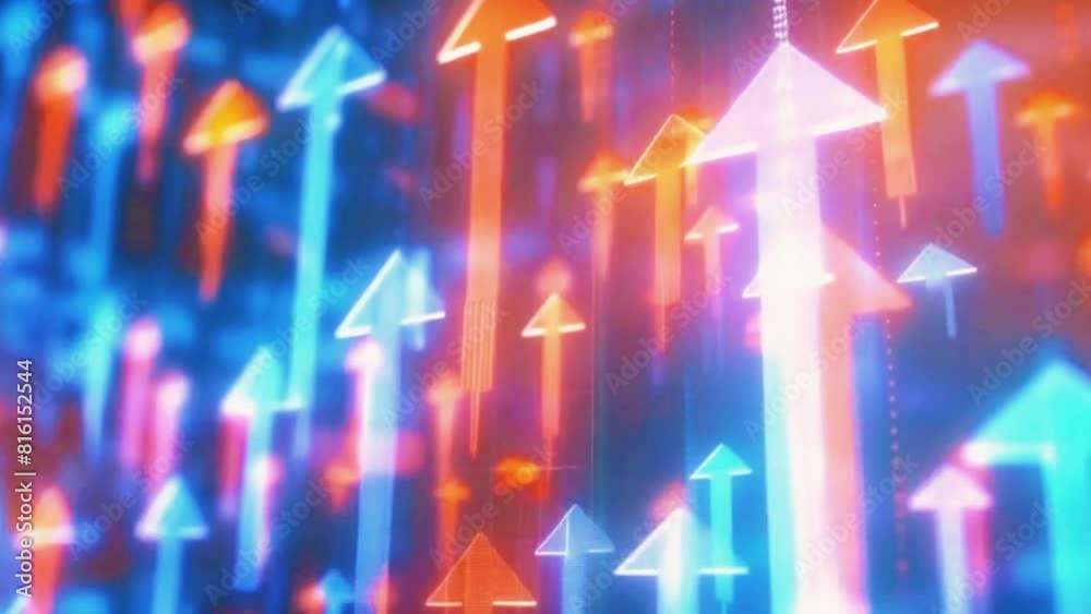Visualize stock price trends with animated arrows moving up or down to ...