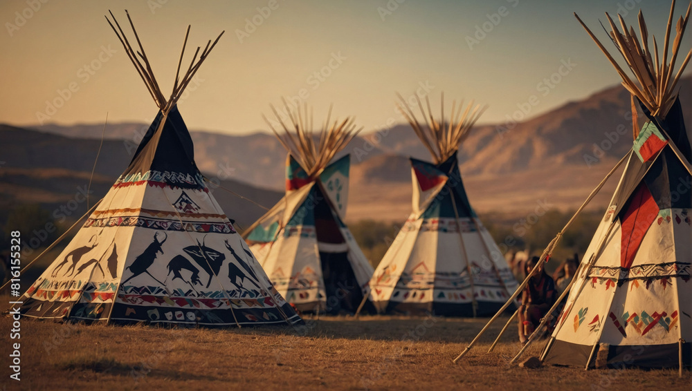 Tribal Nomads, Traditional Teepees, Symbols of Native American Culture ...