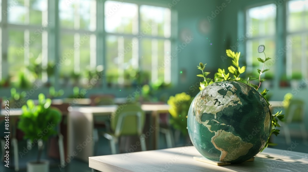 3d modelVisualize a classroom where students are learning about ...