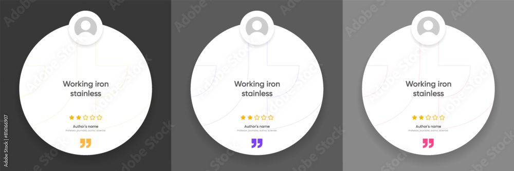 3D bubble testimonial banner, quote, infographic. Social media post ...