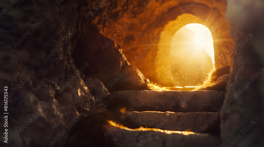 Empty Tomb Details of Jesus Christs Resurrection Surrealism Background ...