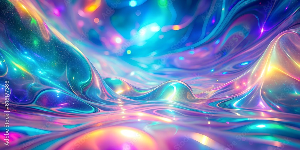 Color hologram, 3D art, desktop wallpaper, holographic background ...