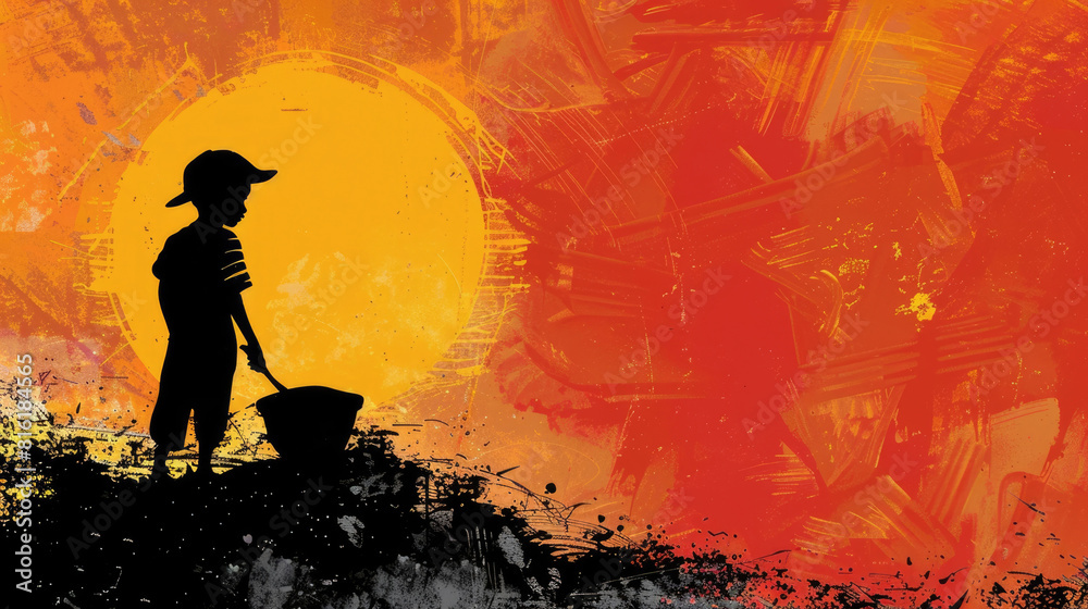 watercolor illustration, vintage postcard, World Day Against Child ...