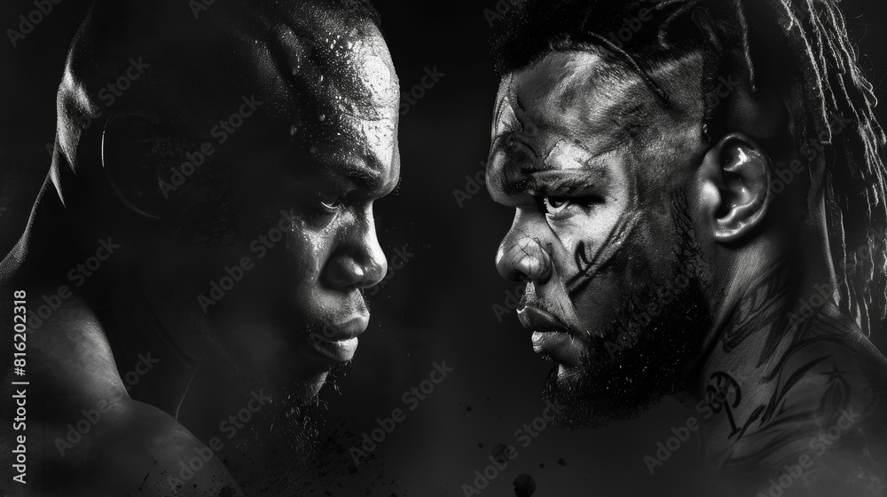 Poster Intense Stare Down Between Two Heavyweight Boxers in High ...
