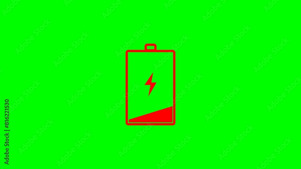 Simple animation of low battery indicator with transparent screen ...